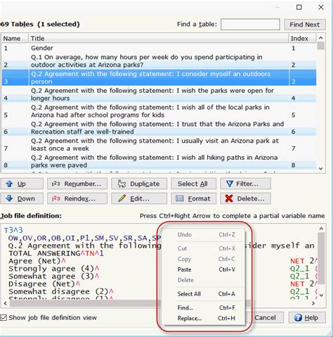 Express Tables From Variable Data