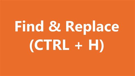 Excel Shortcuts Find And Replace Youtube