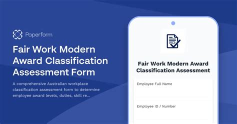 Fair Work Modern Award Classification Assessment Form Template Paperform