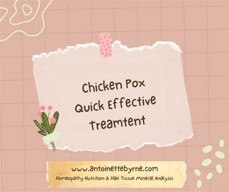 Chicken Pox Quick And Effective Treatments Antoinette Byrne