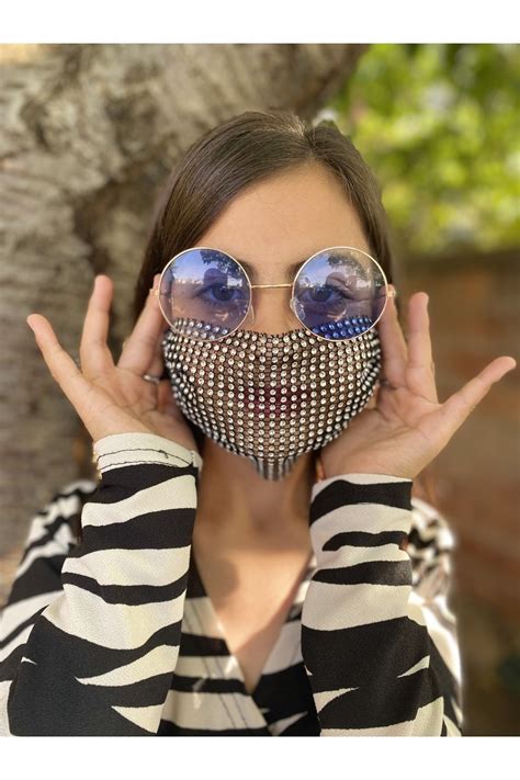 Smy Bag Süslü Parlak Taşlı Maske Cadılar Bayramı Halloween Fiyatı
