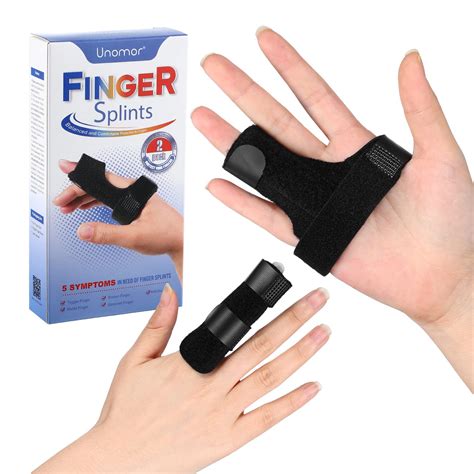 Trigger Finger Splint Brace 2 Pack Adjustable Support For Right