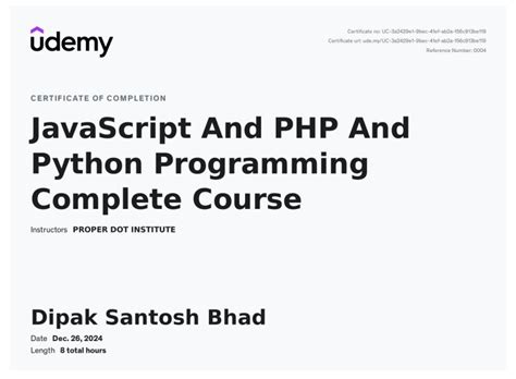 dipak bhad on linkedin udemy properdotinstitute python javascript