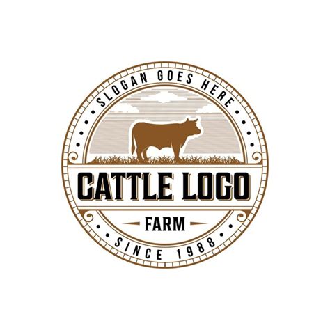 Granja De Ganado O Granja De Vacas Ilustración Vectorial Diseño De