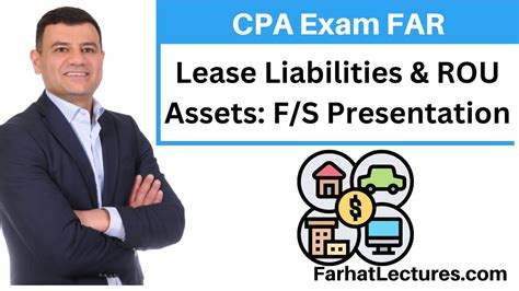Lease Liability And Rou Asset Presentation On The Financial Statements Cpa Exam Far Youtube