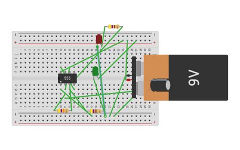 Circuit Design Flasher Railroad 2 Leds Ne555 Timer Tinkercad