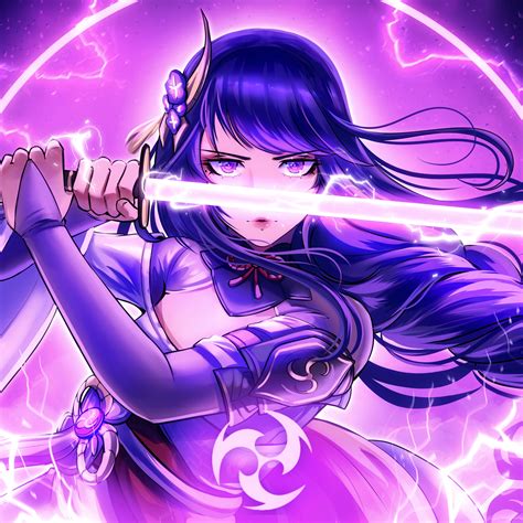 Baal Raiden Shogun Wallpaper 4k Purple Aesthetic Genshin Impact