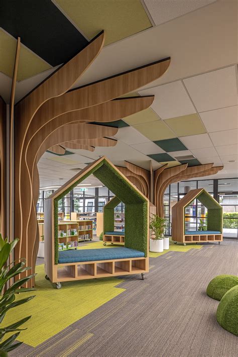 School Library Reimagined Biophilic Design By Leaf Architecture — Leaf