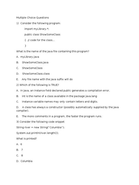 Java Question Pdf Java Programming Language Class Computer