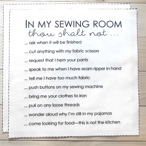 Sewing Room Rules Printed In My Sewing Room Fabric Panel 2 Pack