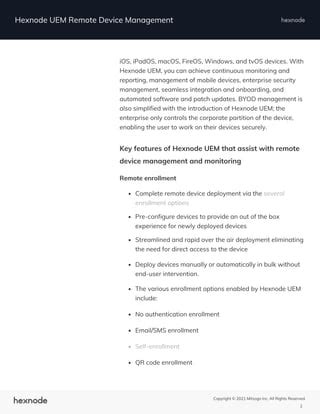 Hexnode UEM Remote Device Management PDF