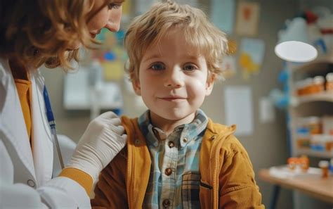 Premium Photo Doctor Examining Young Boy In A Medical Office