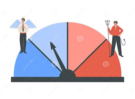 Illustration Of Indicator Scale And Balancing Angel Man And Demon Man