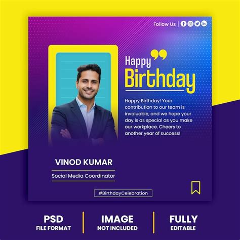 Premium PSD Premium Happy Birthday Social Media And Instagram Post