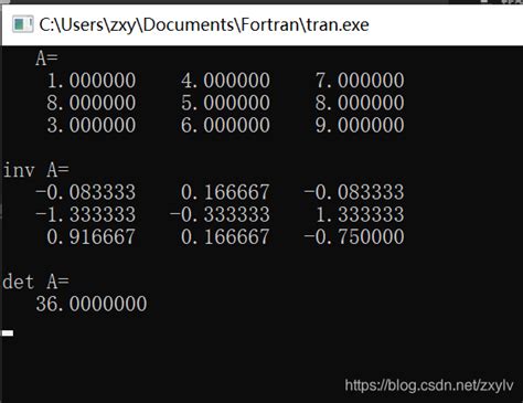 Fortran 求矩阵的逆、行列式的值fortran矩阵求逆 Csdn博客