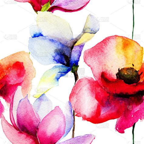 程式化的花卉插图