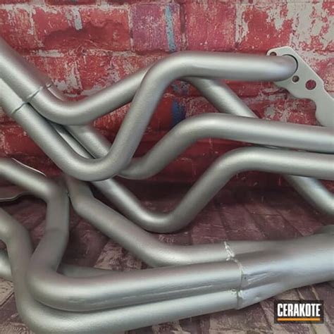 Exhaust Headers Cerakoted Using Cerakote Glacier Silver Cerakote