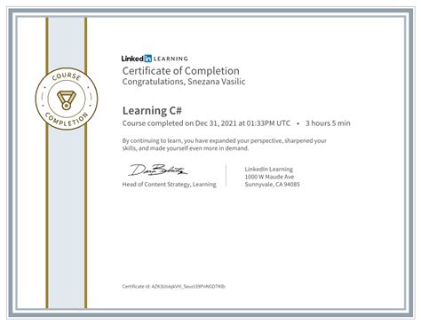 Snezana Vasilic On Linkedin Certificate Of Completion Snezana Vasilic On Linkedin Certificate Of Completion