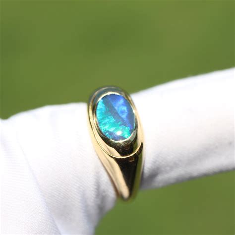 1 Of 1 Atlantis Pinky Ring Raven Opal