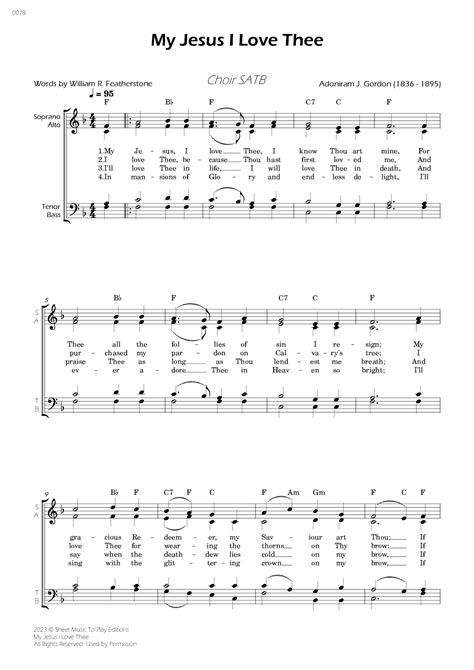 My Jesus I Love Thee Satb Choir Wchords Arr César Madeira Sheet