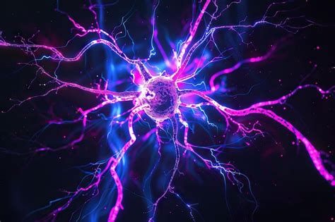 Premium Photo Abstract Neuron Shaped Neon Light Pattern Created By