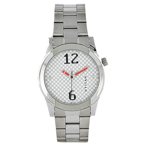 Buy Online Titan Quartz Analog Silver Dial Watch For Men Ne1588sm02