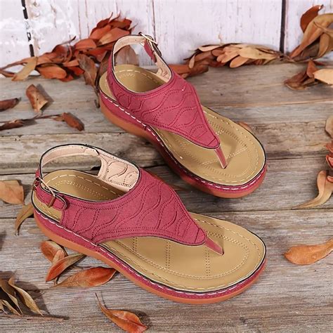 Womens Platform Flats Sandals Fashion Buckle Flip Flops Temu