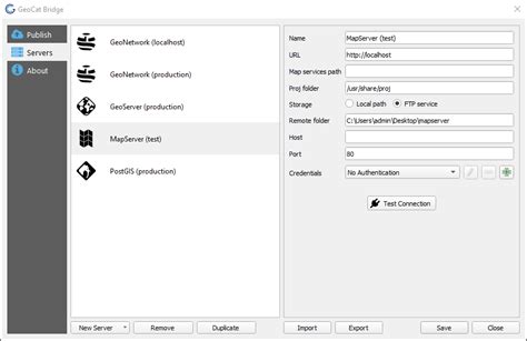 Server Connections Geocat Bridge Enterprise Documentation