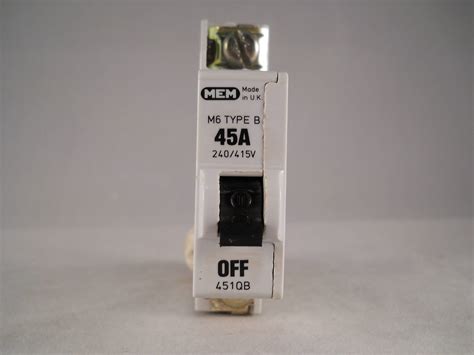 MEM MCB Type B 45 M6 Single Pole 45A Circuit Breaker Memera 21