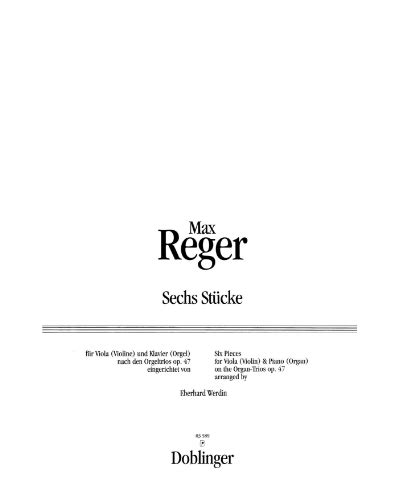 Six Pieces Op 47 Sheet Music By Max Reger Nkoda Free 7 Days Trial