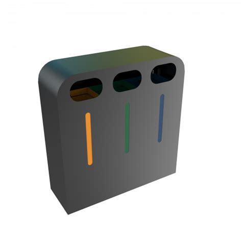 PEGAS PC Modern Urban Recycle Bin Station In Powder Coated Metal