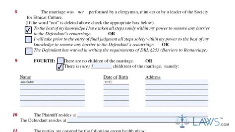 Summons And Complaint Divorce New York Fillable Form Printable Forms