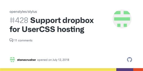 Support Dropbox For Usercss Hosting · Issue 428 · Openstylesstylus · Github