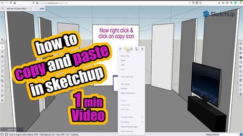 How To Copy And Paste An Object In Sketchup I How To Copy And Paste In Sketchup Youtube