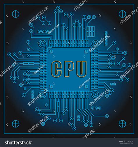 Circuit Board Central Processing Unit Eps Stock Vector Royalty Free 115408720 Shutterstock