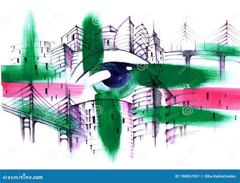 Architecture And Eye Stock Illustration Illustration Of Modern 198857001