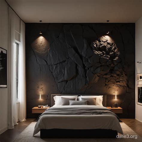Dark Rock Wall Illuminated By Hidden Lighting Dalle3 Ai