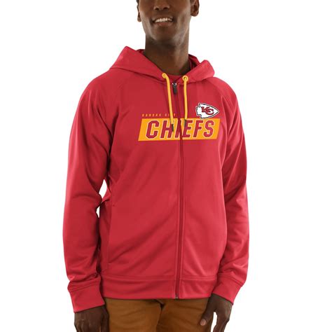 Mens Kansas City Chiefs Majestic Red Game Elite Synthetic Full Zip Hoodie