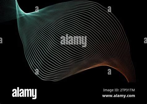 Animated Modern Parallel Lines Abstract Shape With Wavy Pattern On Black Background Stock Video