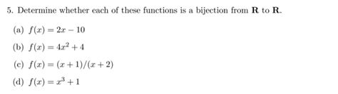 Solved 5 Determine Whether Each Of These Functions Is A Chegg