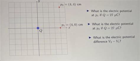 Solved What Is The Electric Potential At P1 If Q 27μc What