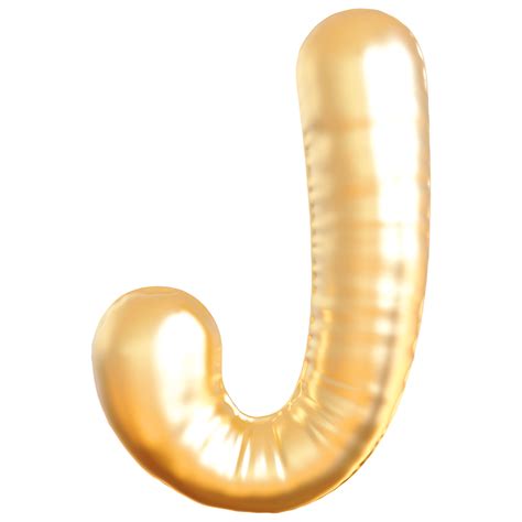 Gold Bubble Letter J Font 3d Render 36305189 Png