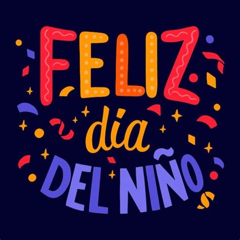Día Del Niño Plano En Letras Españolas Artofit