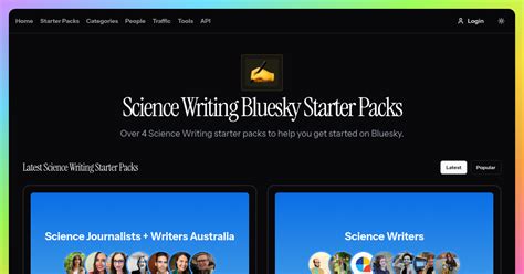 Science Writing Bluesky Starter Packs 5 Lists • Jun 2025
