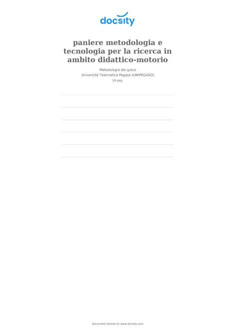 2metodologie E Tecnologie Per La Ricerca In Ambito Didattico Motorio