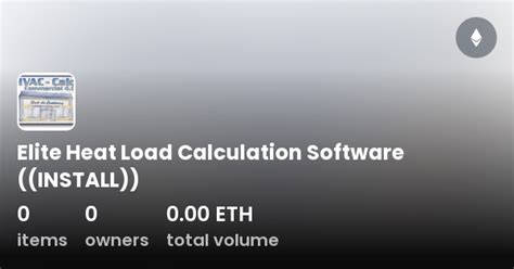 Elite Heat Load Calculation Software Install Collection Opensea