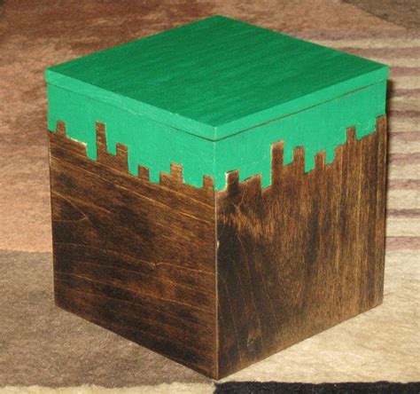 Minecraft Grass Block Box Etsy Minecraft Box Etsy