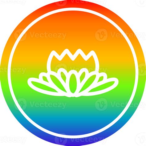 Lotus Flower Circular Icon With Rainbow Gradient Finish 41147670 Png