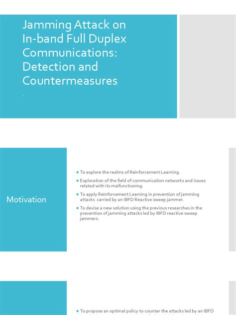 Jamming Attack On In Band Full Duplex Communications 1pptx 1 Download Free Pdf Radio