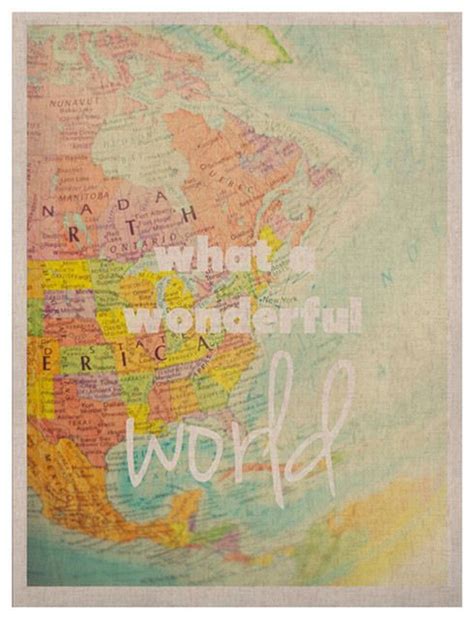 Libertad Leal What A Wonderful World Map Naturals Canvas